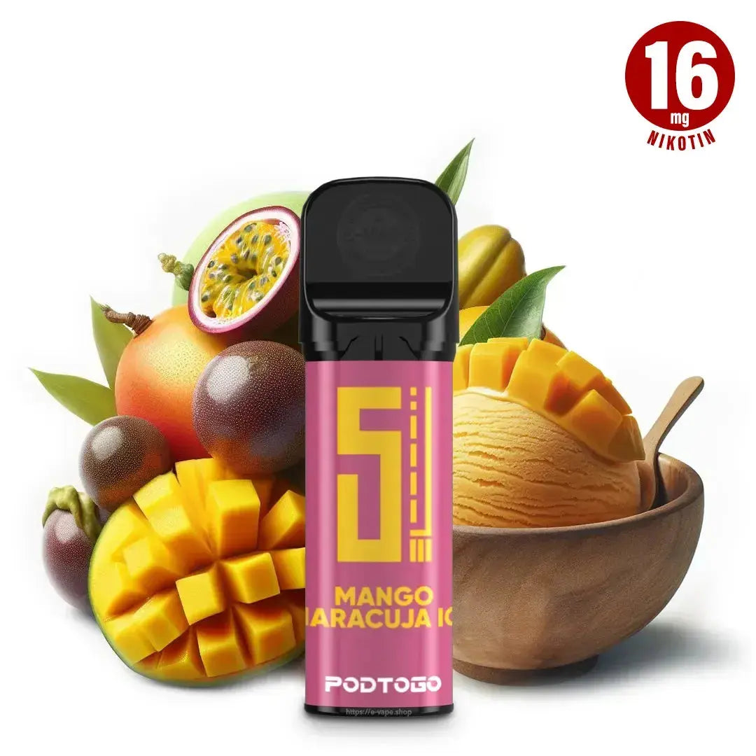Pod2Go 5EL Mango Maracuja Ice Pod 2 ml 16mg Nikotin - Elfbar600.Bayern