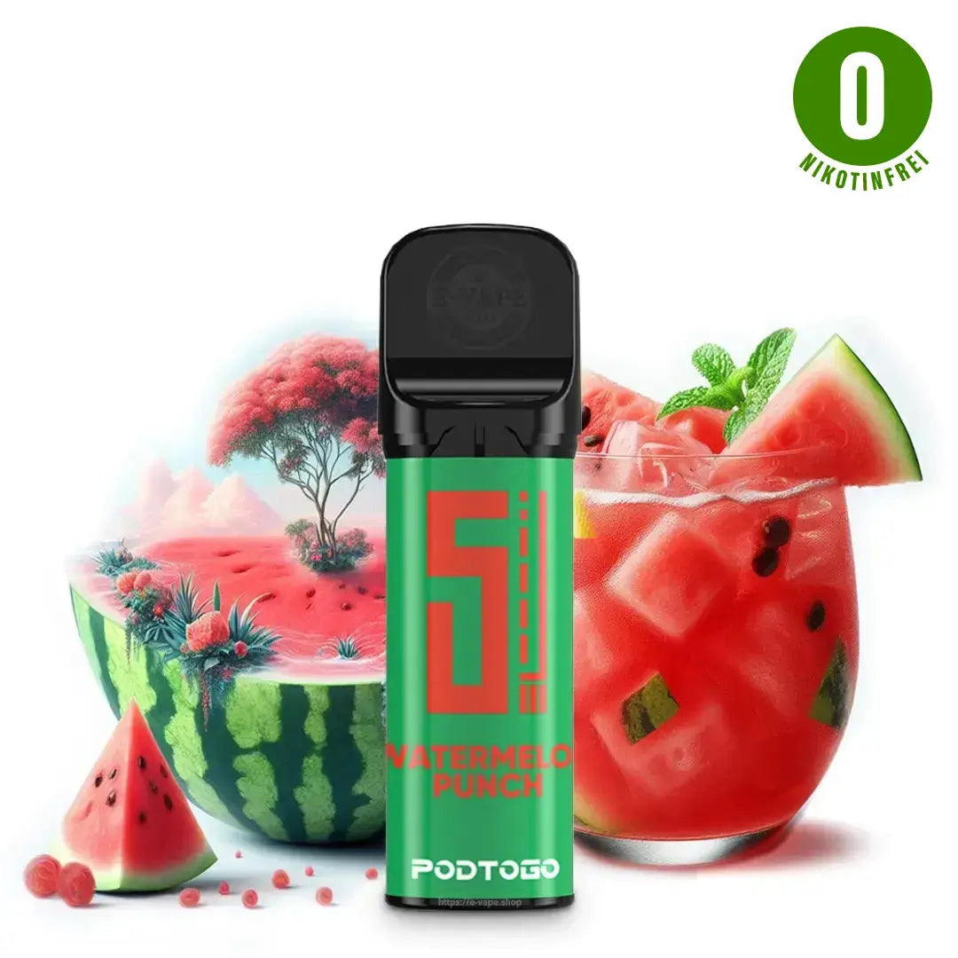 Pod2Go 5EL Watermelon Punch Pod 2 ml NIKOTINFREI ⓿ - ELFA kompatibel ...